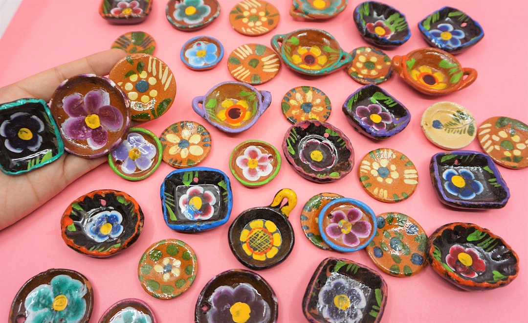 Miniature Painted Plate INDIVIDUAL Ofrenda Day of the Dead Mexican Dia ...