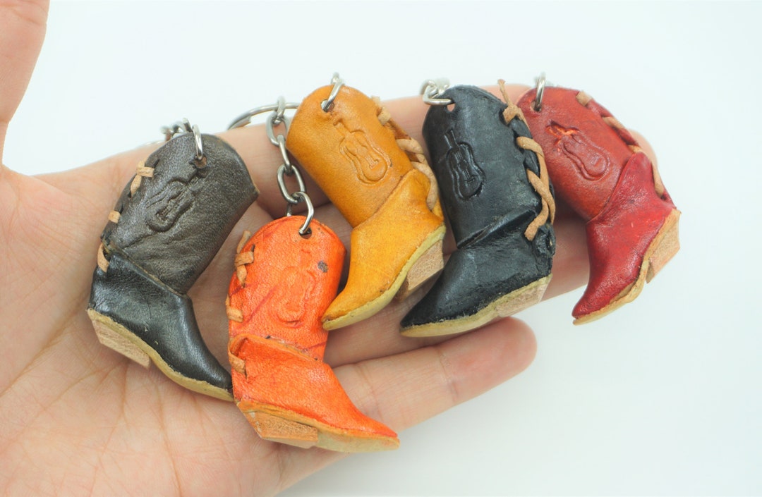Miniature Boot Keychain Cowboy Boots Botas Mexico Handmade Black ...