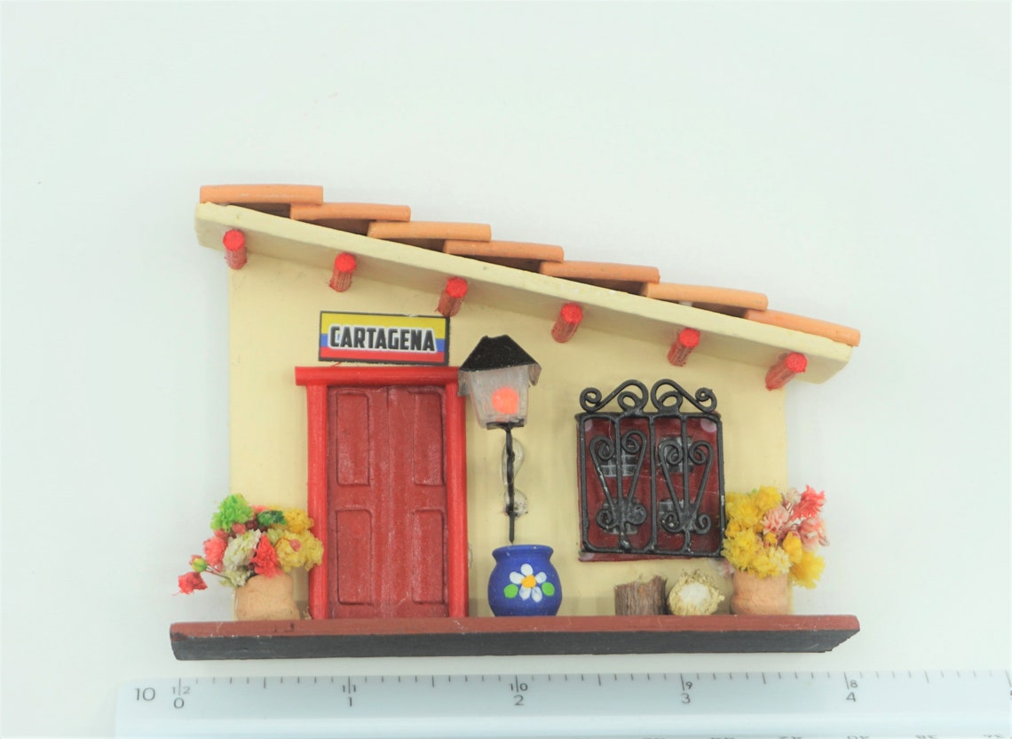 Miniature Spanish Colonial Colombian Cream White Tall Home House Casa ...