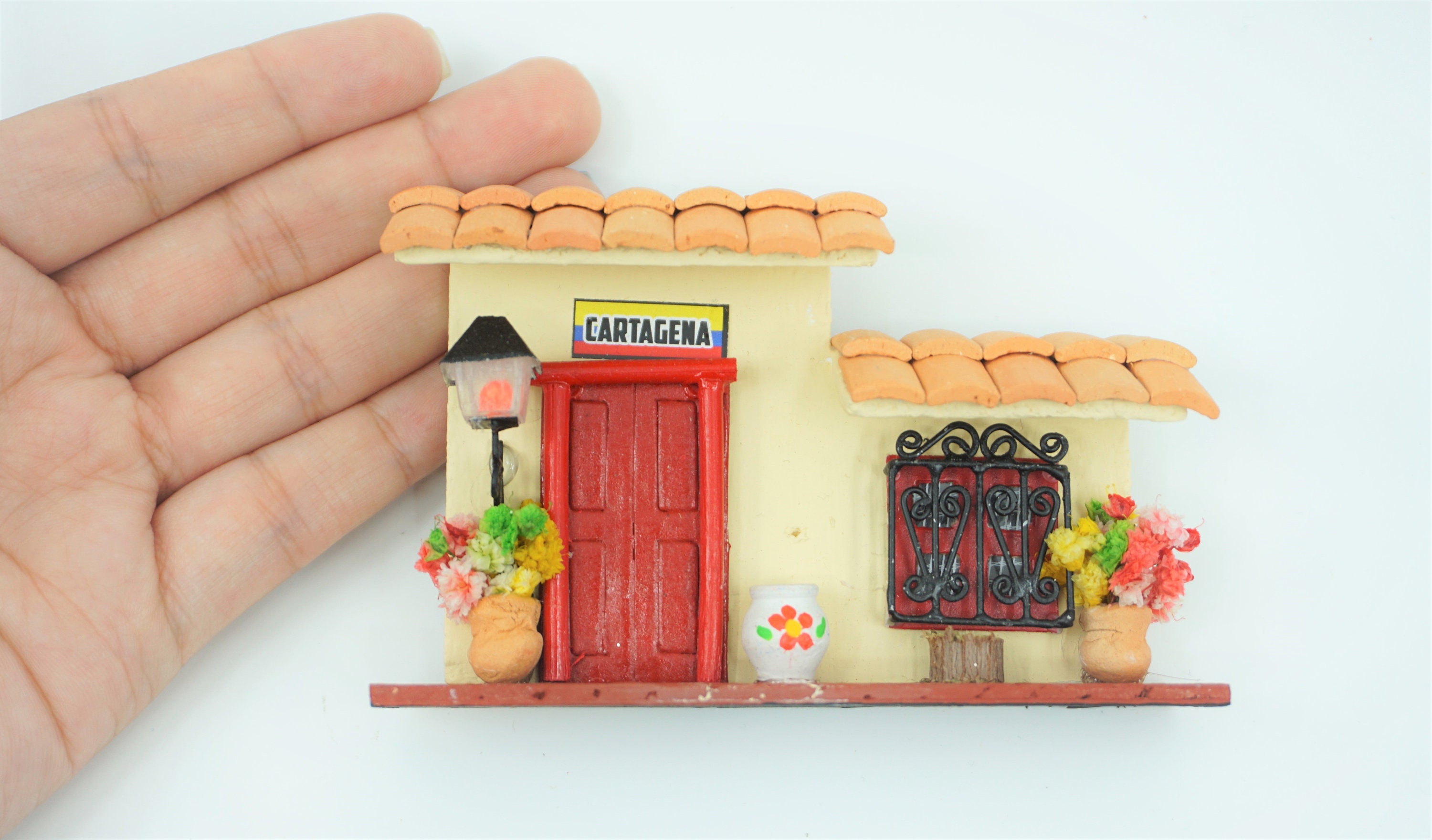 Miniature Spanish Colonial Colombian Beige Tall Home House Casa Vintage ...