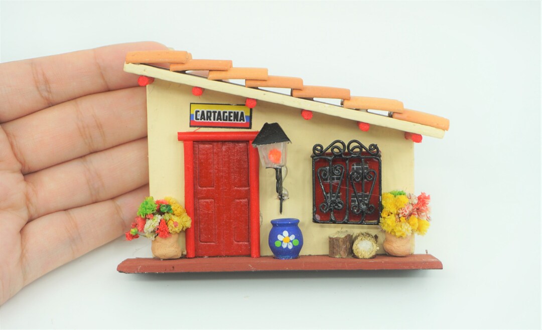 Miniature Spanish Colonial Colombian Cream White Tall Home House Casa ...