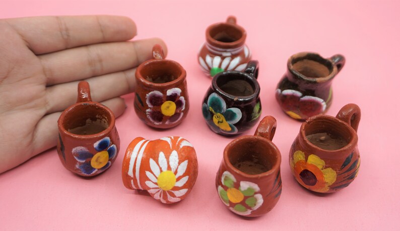 Miniature Jarrito Mexican Cup Ceramic Jarro Jar Clay Ofrenda - Etsy