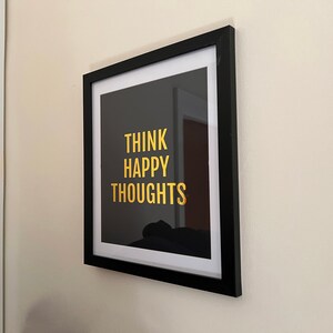 Think Happy Thoughts Motivational Poster print - Etsy