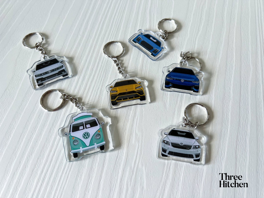Custom Car Illustration Keychain Custom Car Keyring Custom Car ...
