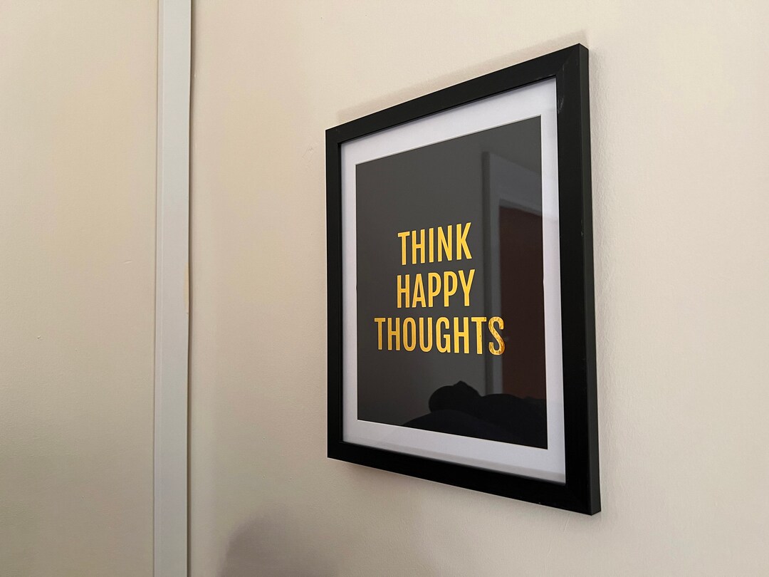 Think Happy Thoughts Motivational Poster print - Etsy