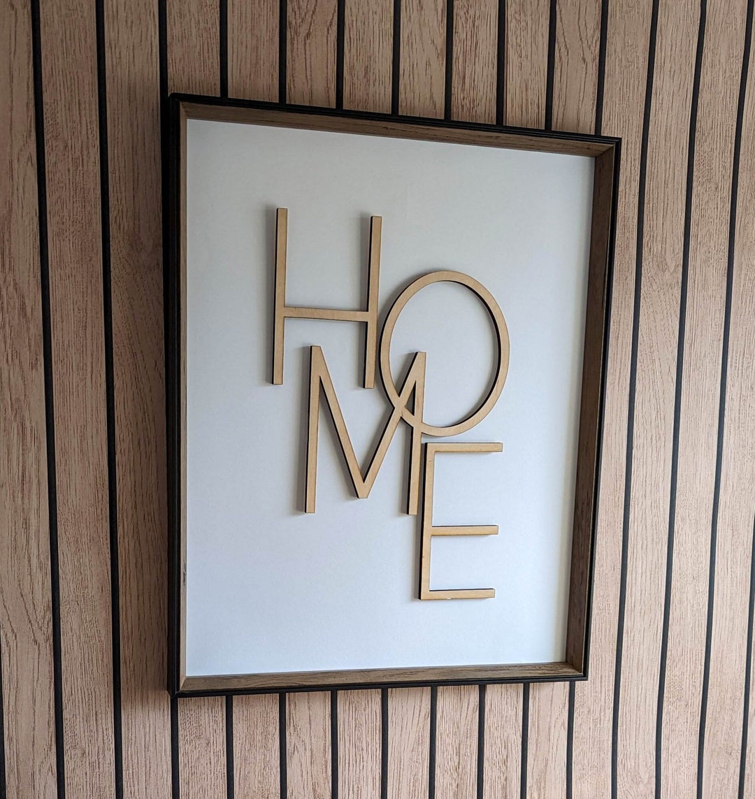 Laser Cut Wood HOME Sign: Framed Welcome Picture - Etsy