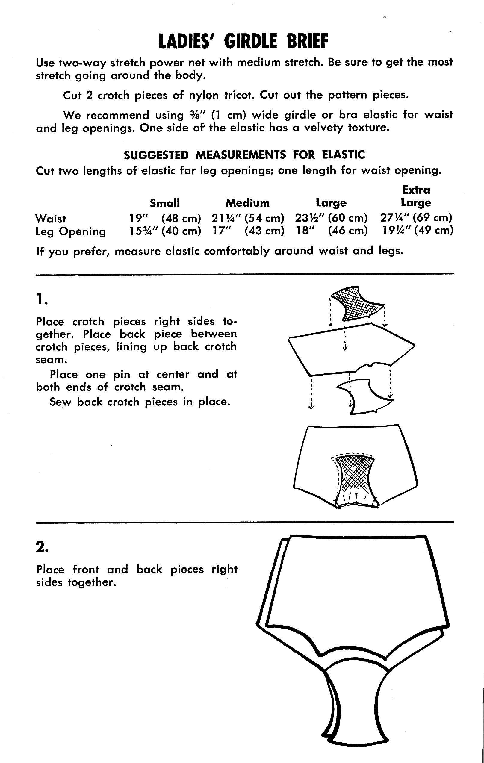 PDF // 1970s Girdle Sewing Pattern // Size S XL // Designed | Etsy