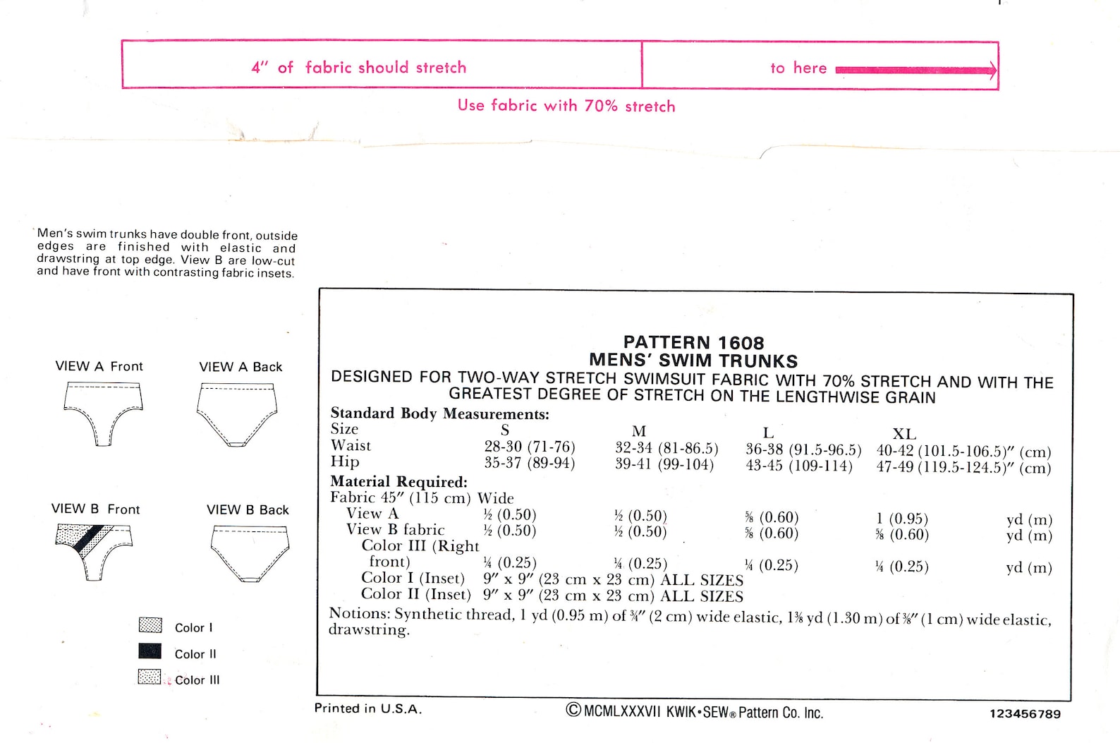 Mens Vintage Trunks Sewing Pattern // Men's Trunks // Designed for 2 ...