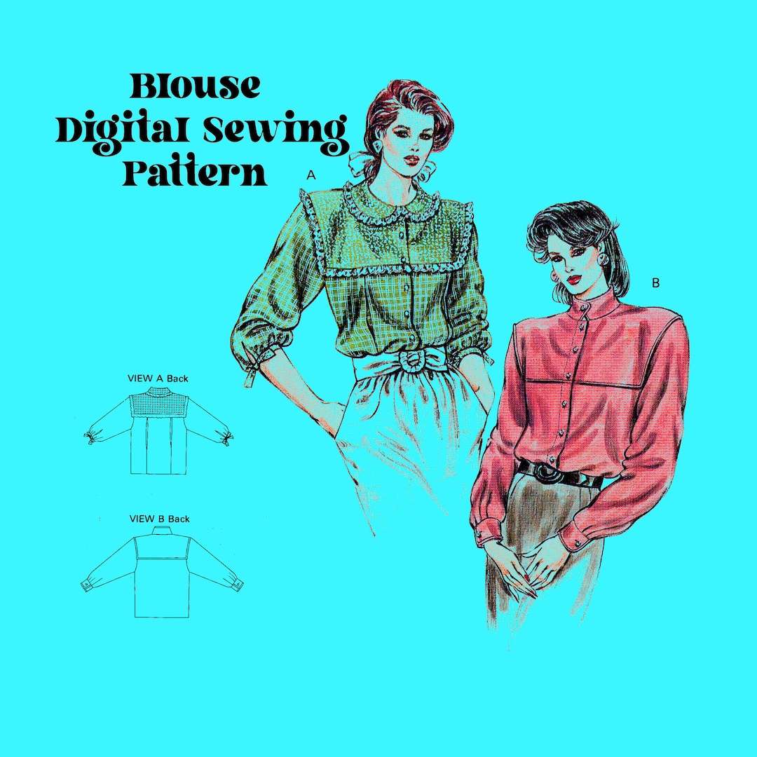 Ladies Long Sleeve Digital Sewing Pattern // Ruffled Long Sleeve ...