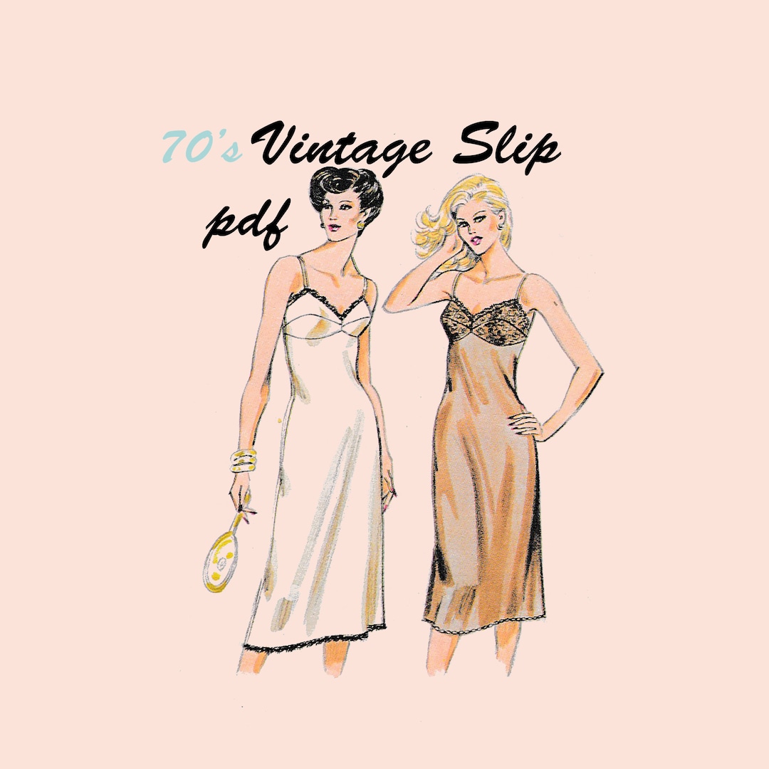 PDF // 1970's Ladies Bust Slip // Sizes S - XL // Vintage Slip ...
