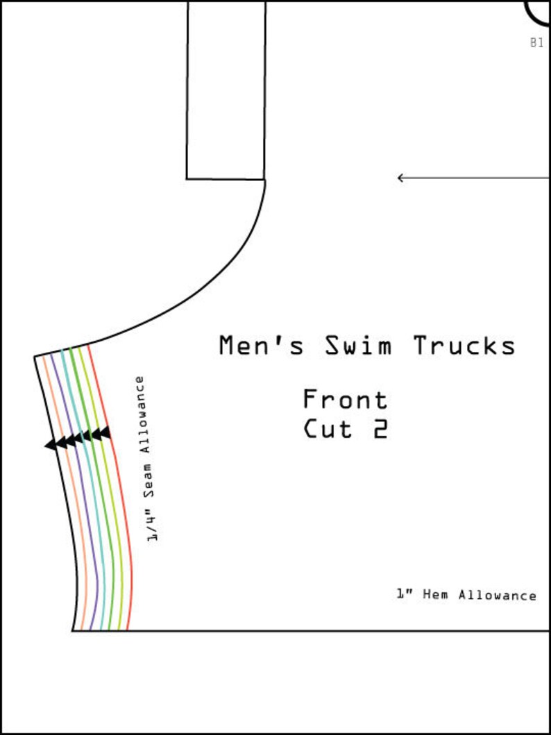 PDF // 1970's Mens Swim Trunks // Waist 28 , 30 , 32 , 34, 36 , 38, 40 ...