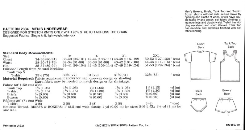 Mens Sewing Pattern // Men's Boxers Briefs Tank Top and - Etsy