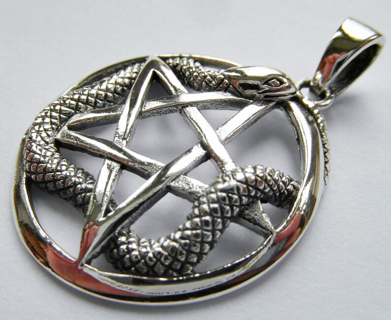 Sterling Silver 925 Snake in Pentagram Pendant ( Weighs 6.4 Grams ) - Etsy