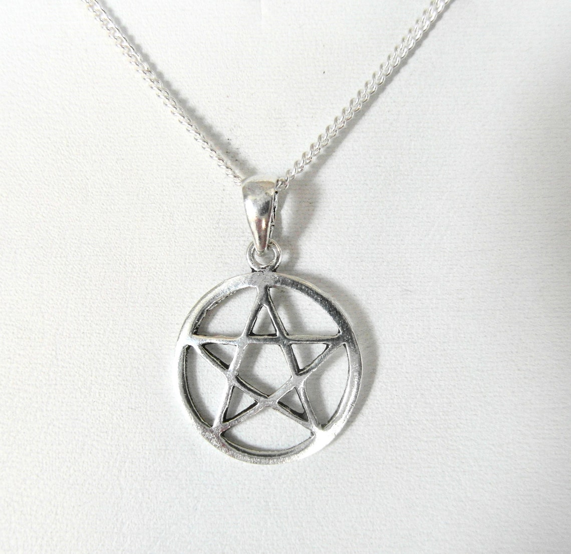 Sterling Silver 925 Pentagram Pendant (14 MM Diameter) - Etsy UK