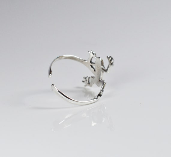 Sterling Silver 925 Adjustable Frog Toe Ring