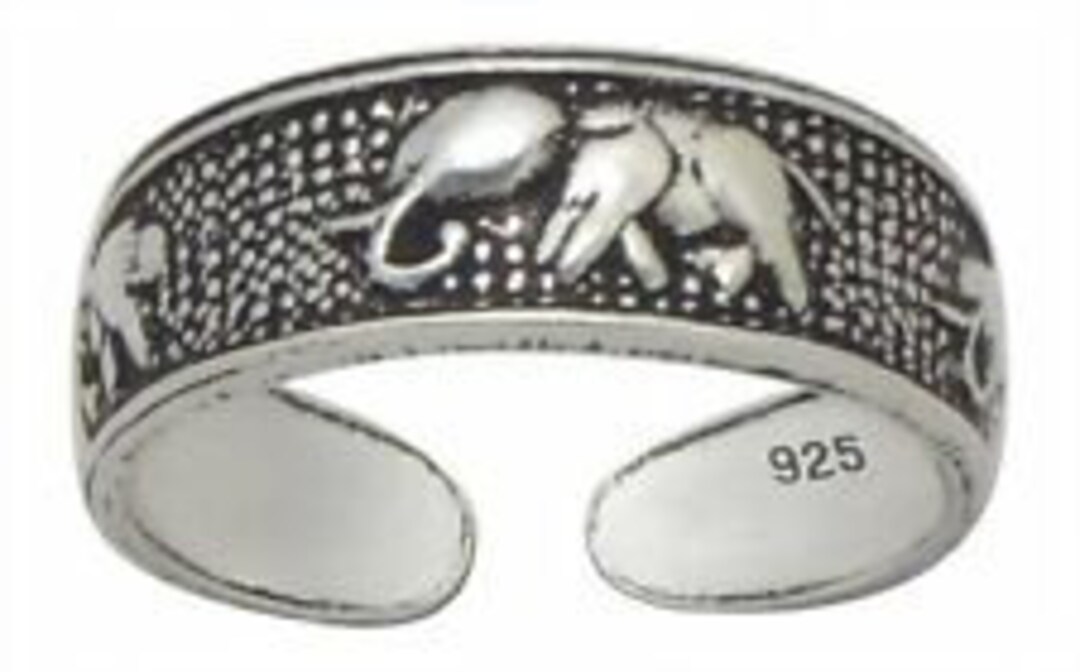 Sterling Silver 925 Adjustable Elephant Toe Ring - Etsy