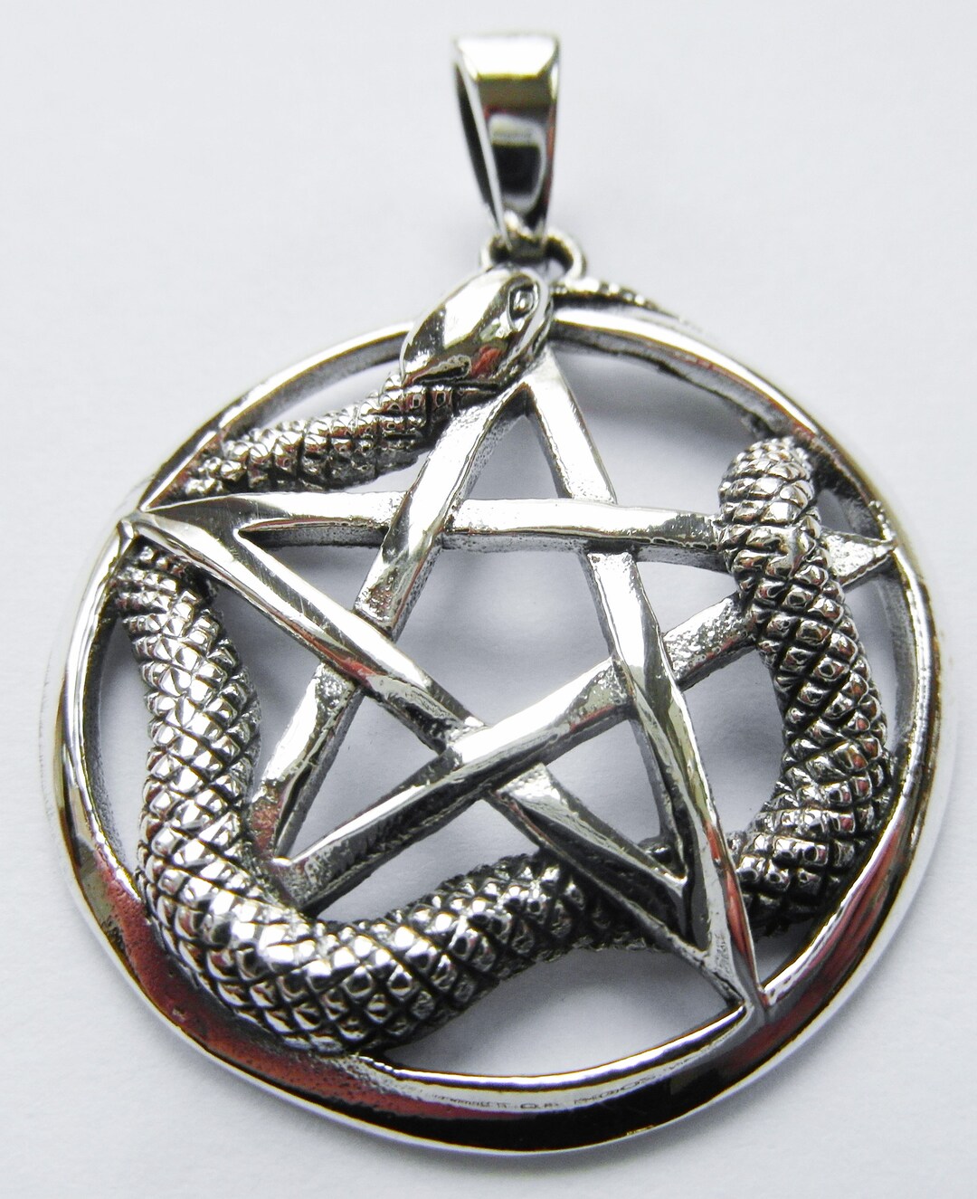 Sterling Silver 925 Snake in Pentagram Pendant ( Weighs 6.4 Grams ) - Etsy