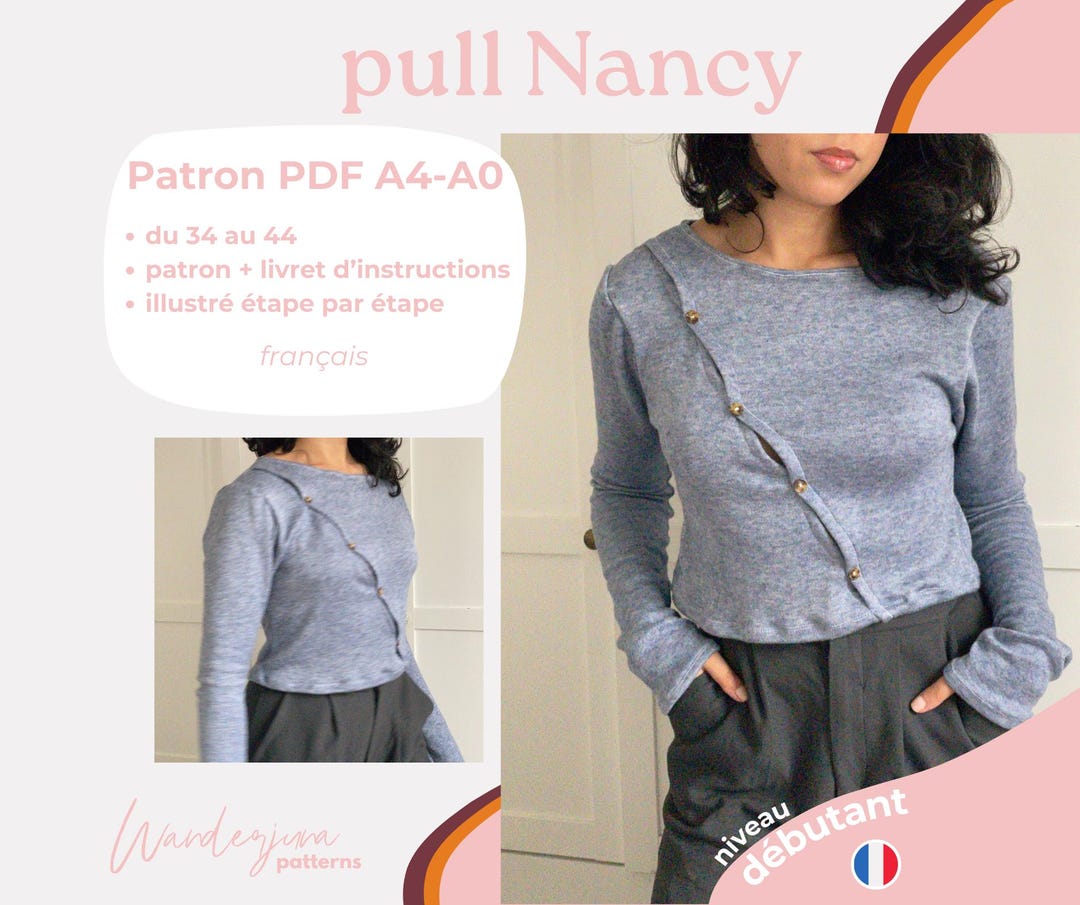 Nancy Vest - French A4/A0 Pattern - Etsy