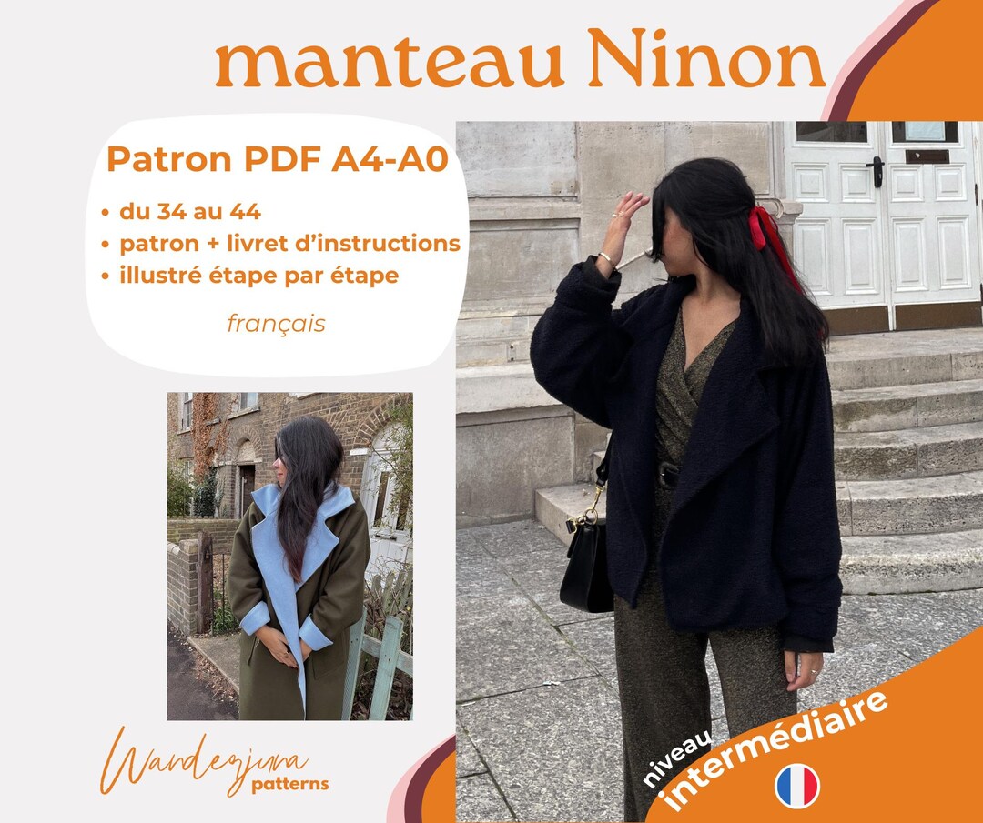 Veste Ninon - PATRON PDF A4 (in french only/ en français seulement ...