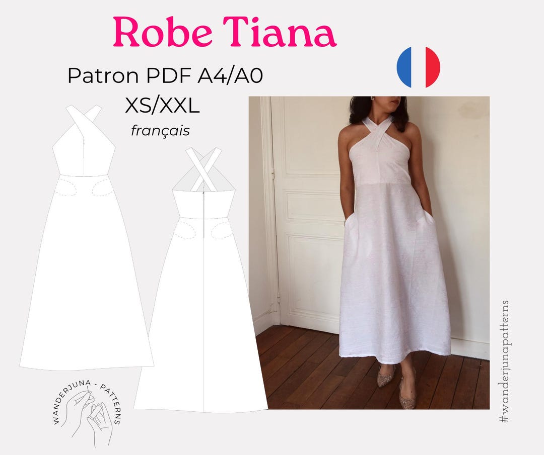 Tiana Dress A4/A0 Pattern French & English - Etsy