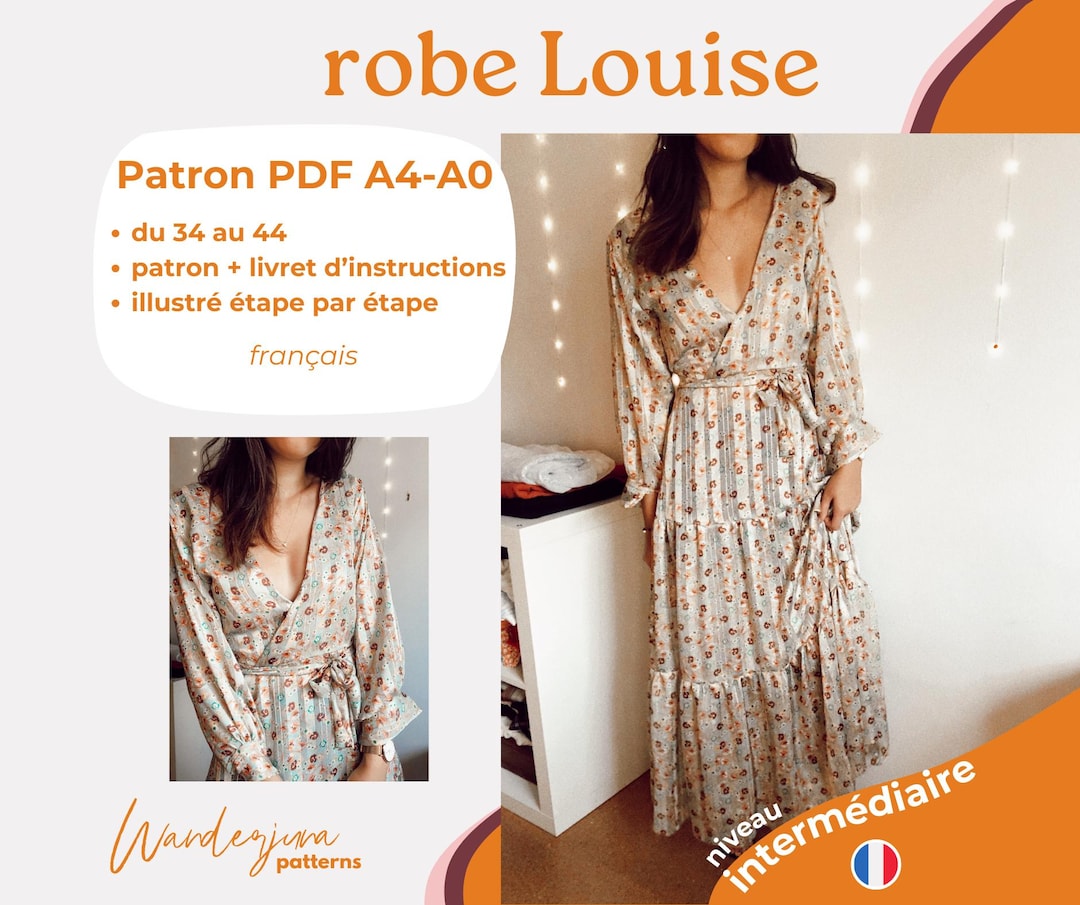 Louise Dress Pattern - PDF PATTERN A4-A0 (in French Only/in French Only ...