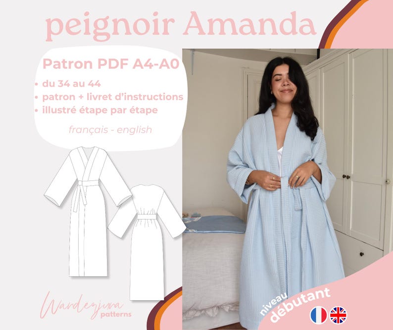 Amanda Bathrobe - A4/A0 French Pattern - Etsy