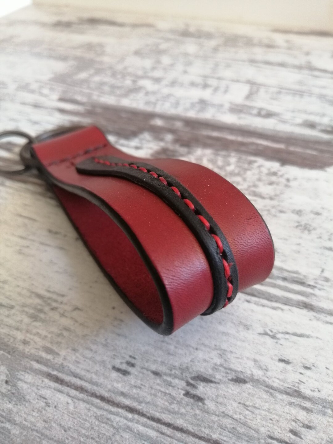 Leather Key Ring,leather Key Ring Bracelet,leather Keychain,leather Key ...