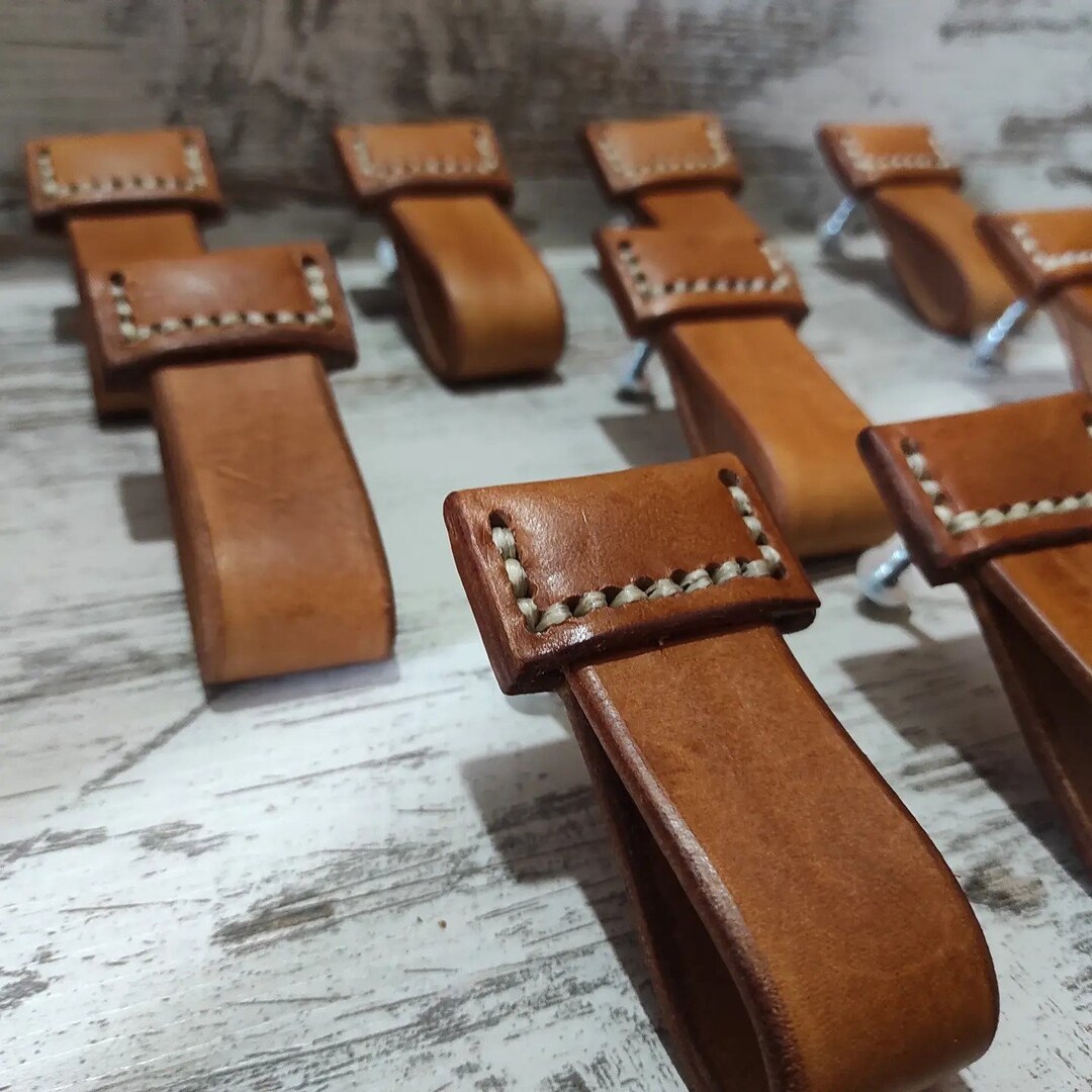 Leather Drawer Handles, Knopf, Knob, Leather Drawer Pulls,handles ...