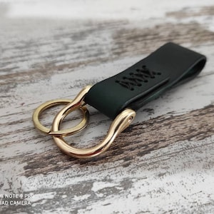 Handcrafted Leather Key Fob: Personalized Vegetable Tan Keychain - Etsy