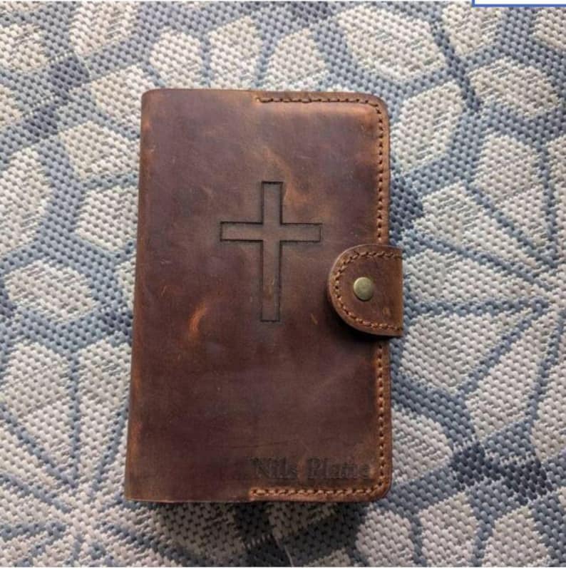 Handcrafted Leather Book Cover: Vintage Full Grain With Metal Clasp - Etsy