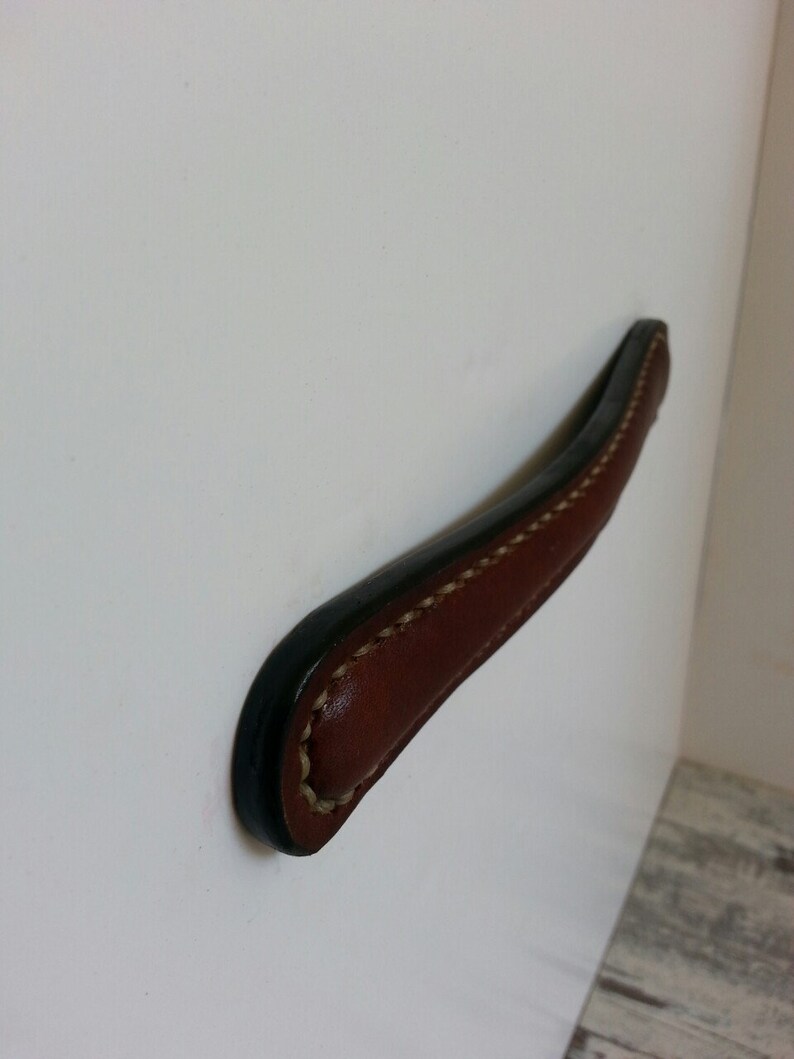 Leather drawer handles Knopf knob leather drawer | Etsy