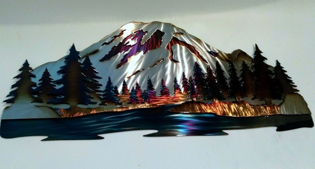 Mt. Rainer Scene Metal Wall Art - Etsy
