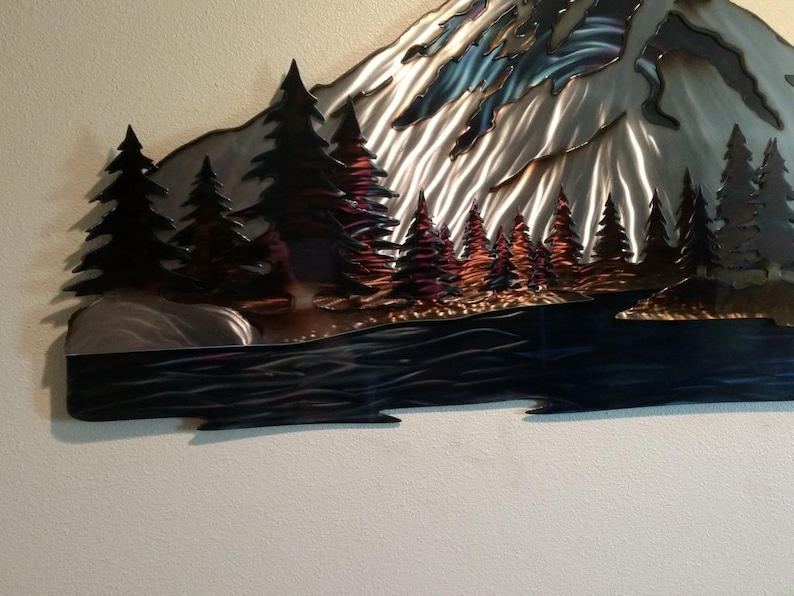 Mt. Rainer Scene Metal Wall Art - Etsy