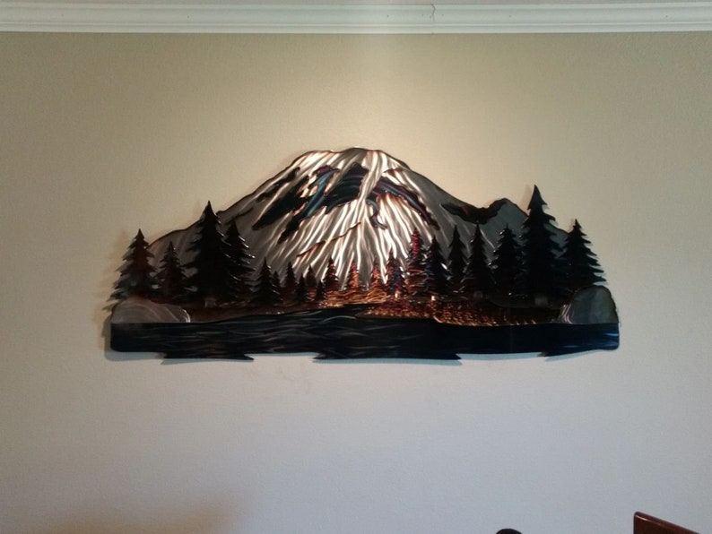 Mt. Rainer Scene Metal Wall Art - Etsy