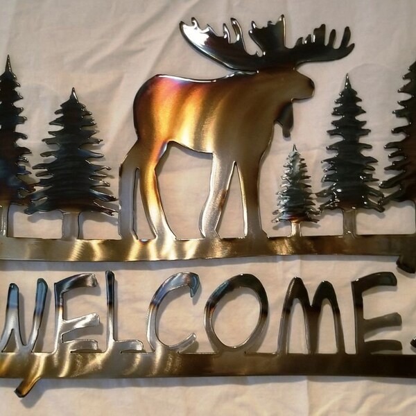 Moose Welcome Sign - Etsy