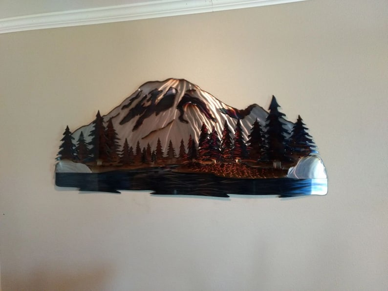 Mt. Rainer Scene Metal Wall Art - Etsy