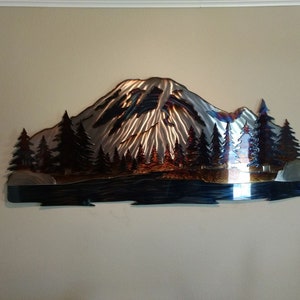 Mt. Rainer Scene Metal Wall Art - Etsy