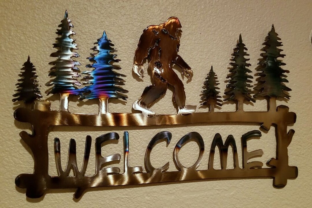 Metal Bigfoot Sasquatch Welcome Sign - Etsy