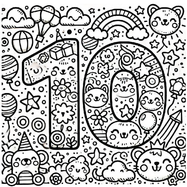 Number Coloring Book Number Printable Book Coloring Printable Book ...