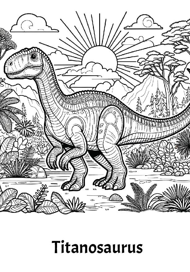 Cute Dinosaur Coloring Pages, Adults and Kids Coloring Book, Digital ...