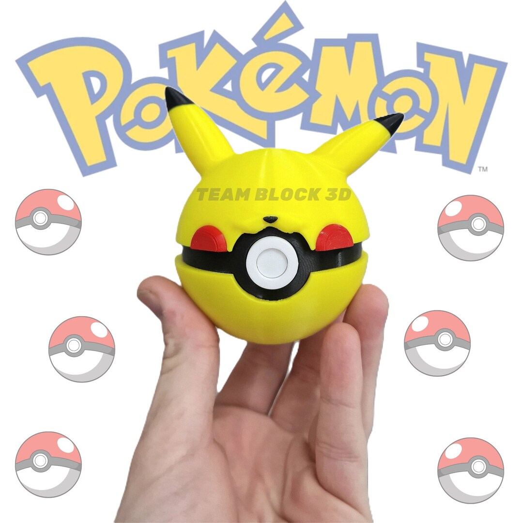 Pokeball Pikachu Monster Ball, Pokeball 3d Printing, 3d Priting - Etsy