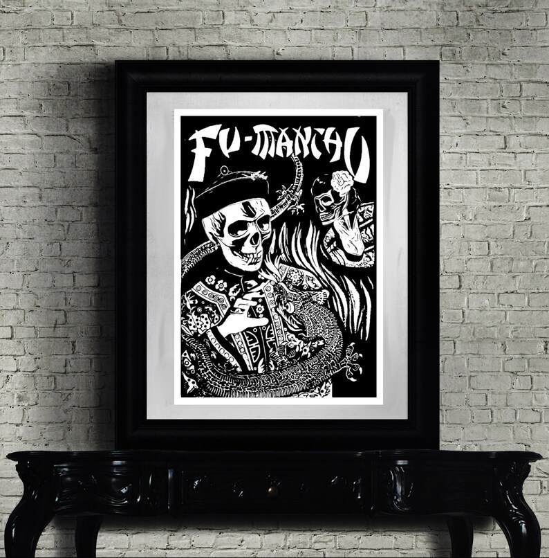 Skull Fu Manchu LIMITED EDITION - Etsy