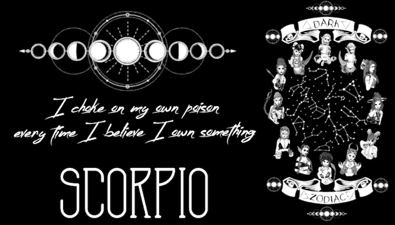Dark Scorpio. Dark Zodiac. Dark Art Poster. Goth Print. - Etsy