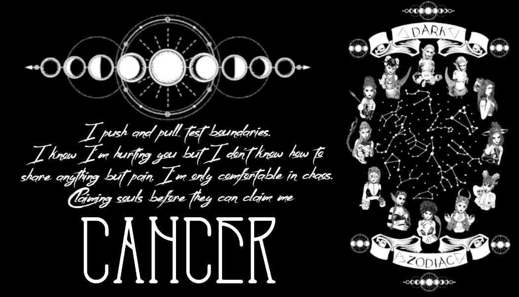 Dark Zodiac. Dark Cancer, Goth Print. Zodiac Poster. Art Print. - Etsy