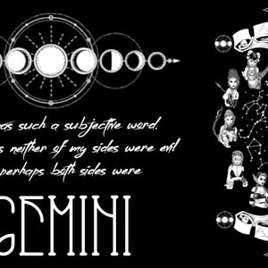 Dark Zodiac. Dark Gemini. Poster. Dark Art Print. - Etsy