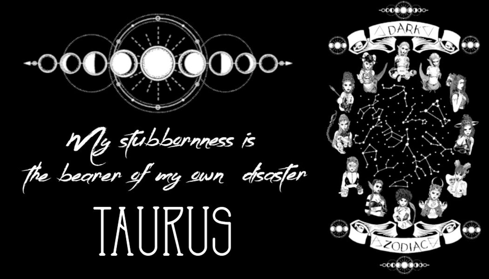 Dark Taurus. Dark Zodiac. Poster. Art Print. Goth Print. - Etsy