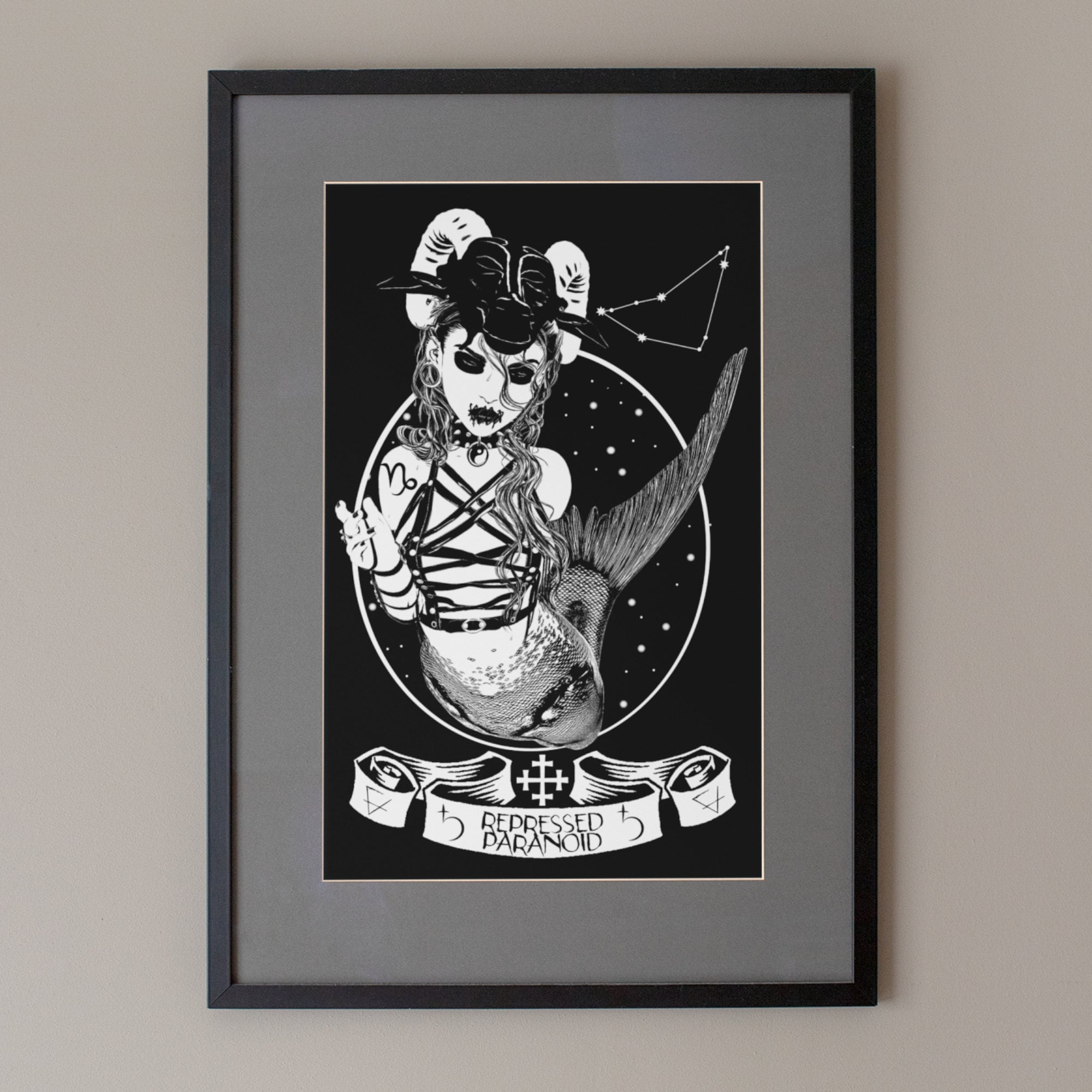 Dark Capricorn. Dark Zodiac. Dark Art Poster. - Etsy