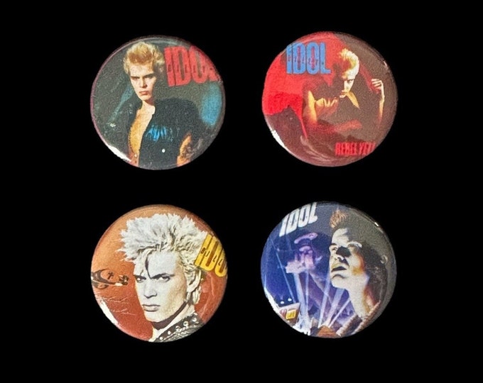 Billy Idol / Album Button Badges the First Four Albums, Rebel Yell ...