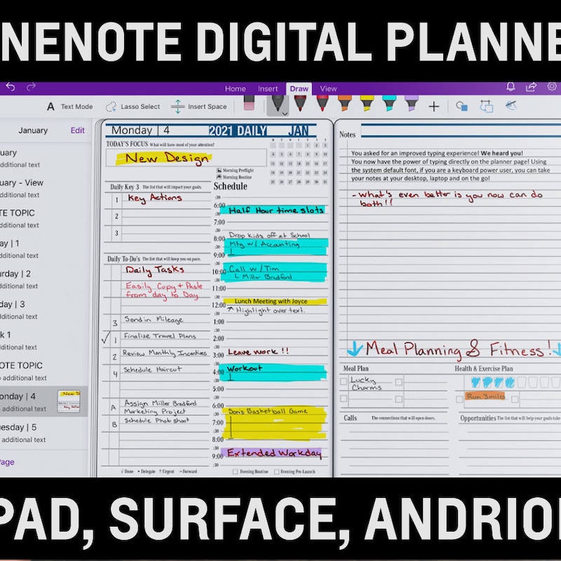 Onenote Franklin Planner - Etsy
