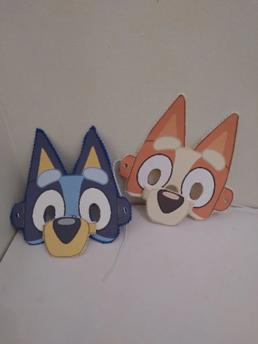 Bluey & Bingo Cardstock Felt Paper Party Masks Set of Two - Etsy